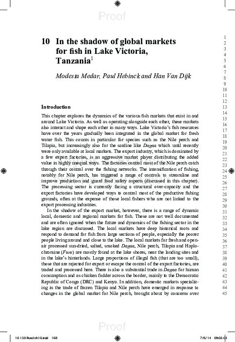 (PDF) In the shadow of global markets: Fish markets in Mwanza, Tanzania,