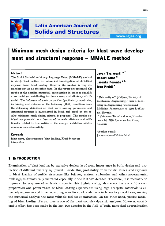 (PDF) Minimum mesh design criteria for blast wave development and ...