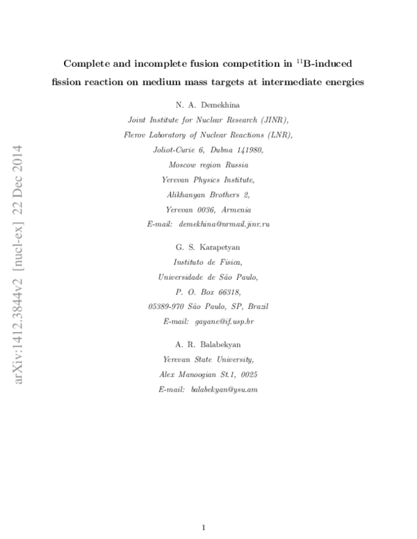 (PDF) COMPLETE AND INCOMPLETE FUSION COMPETITION IN 11 B-INDUCED ...