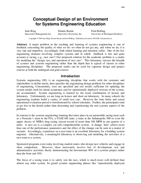 (PDF) 6.1.3 Conceptual Design of an Environment for Systems Engineering ...