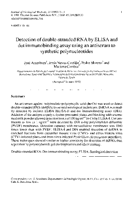 (PDF) Detection of double-stranded RNA by ELISA and dot immunobinding ...