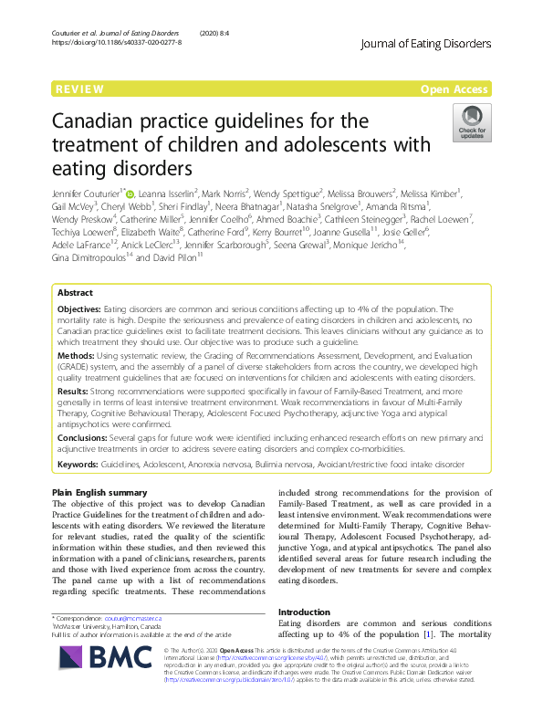 (PDF) Canadian practice guidelines for the treatment of children and ...