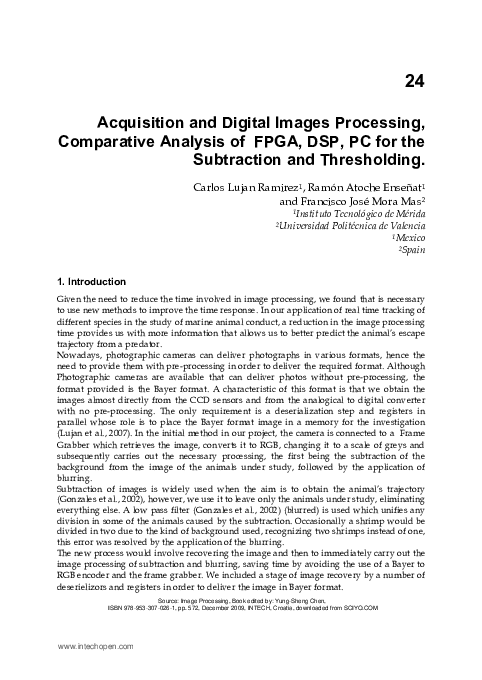 (PDF) Acquisition and Digital Images Processing, Comparative Analysis of FPGA, DSP, PC for the ...