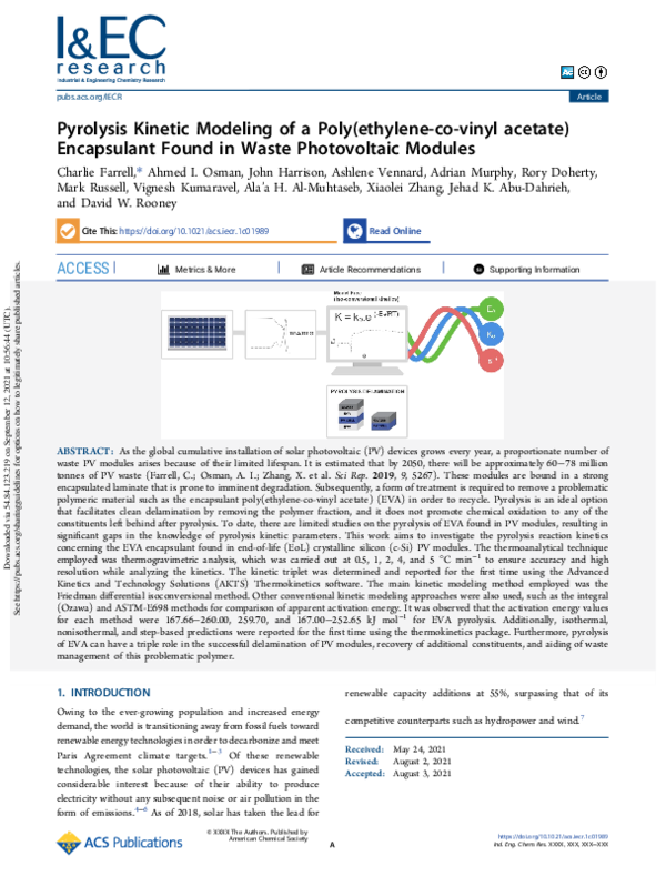 (PDF) Pyrolysis Kinetic Modeling of a Poly(ethylene-co-vinyl acetate ...