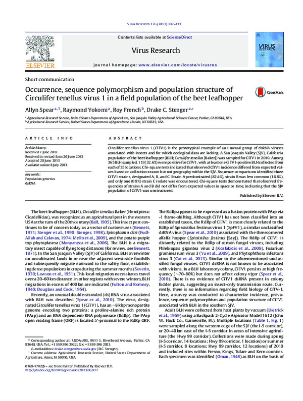 (PDF) Occurrence, sequence polymorphism and population structure of ...