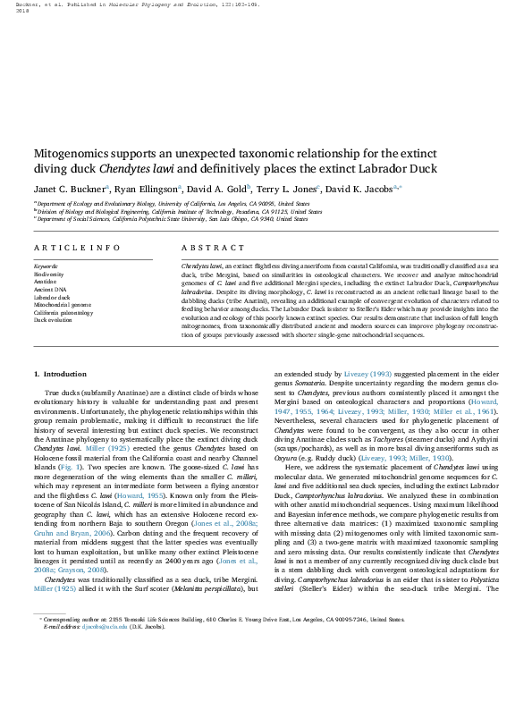 (PDF) Mitogenomics supports an unexpected taxonomic relationship for ...