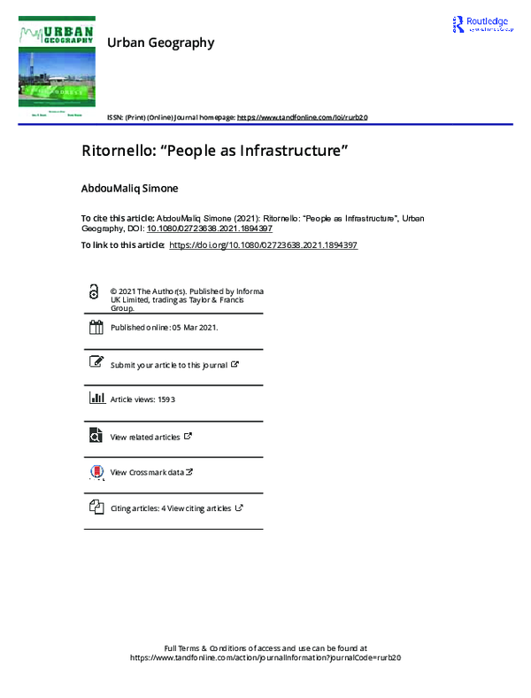 (PDF) Ritornello: “People as Infrastructure”
