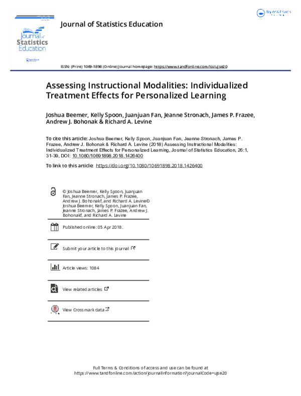 (PDF) Assessing Instructional Modalities: Individualized Treatment ...