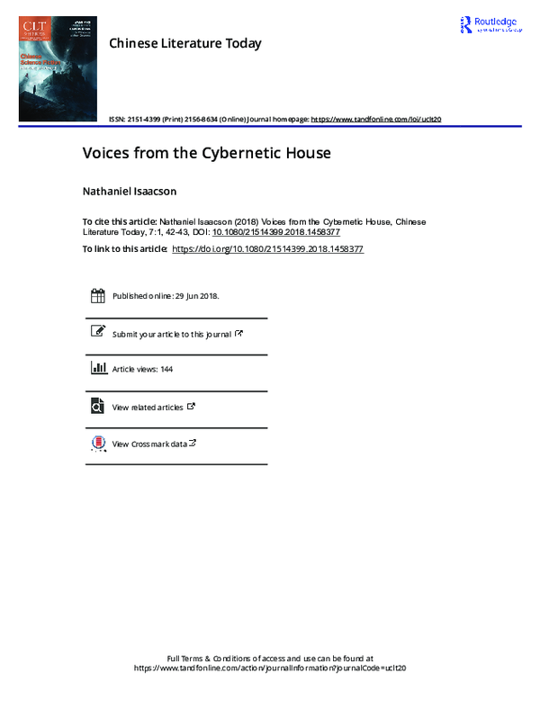 (PDF) Voices from the Cybernetic House
