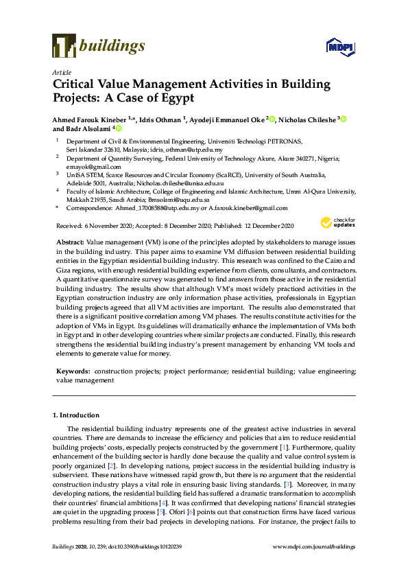 (PDF) Critical Value Management Activities in Building Projects: A Case ...