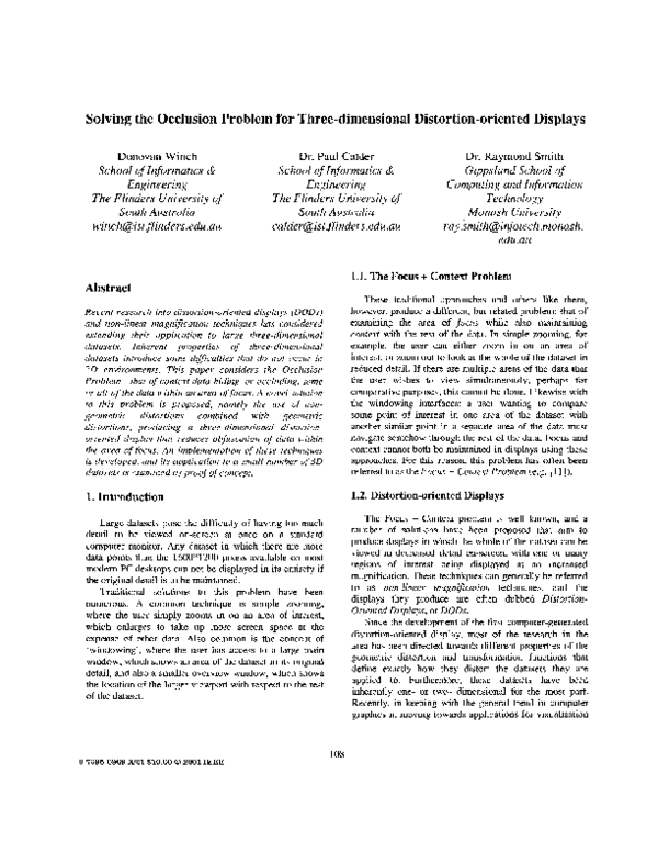 (PDF) Solving the occlusion problem for three-dimensional distortion-oriented displays