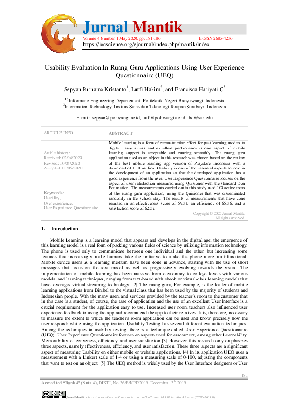(PDF) Usability Evaluation In Ruang Guru Applications Using User ...