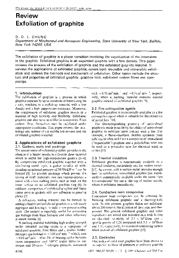 (PDF) Exfoliation of graphite