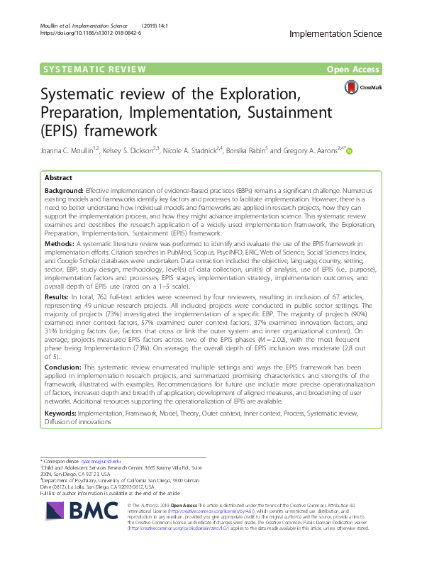 (PDF) Systematic review of the Exploration, Preparation, Implementation ...