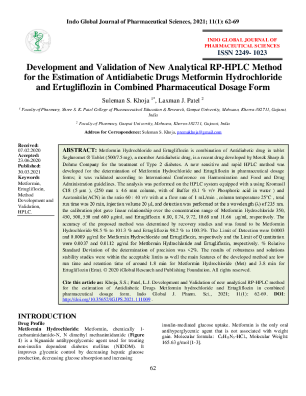 Pdf Development And Validation Of New Analytical Rp Hplc Method For