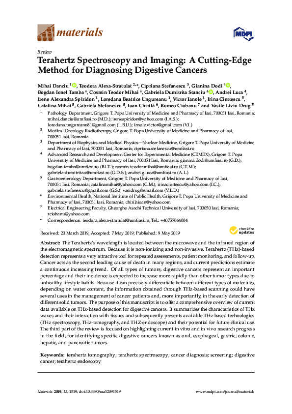 (PDF) Terahertz Spectroscopy and Imaging: A Cutting-Edge Method for ...