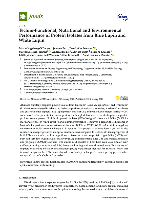 (PDF) Techno-Functional, Nutritional and Environmental Performance of ...