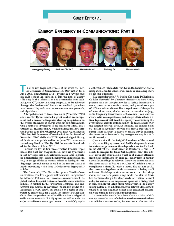 (PDF) Energy efficiency in communications: Part III