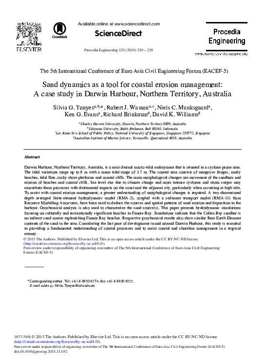 (PDF) Sand Dynamics as a Tool for Coastal Erosion Management: A Case ...
