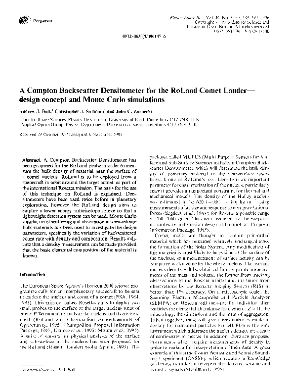 (PDF) A Compton Backscatter Densitometer for the RoLand Comet Lander ...