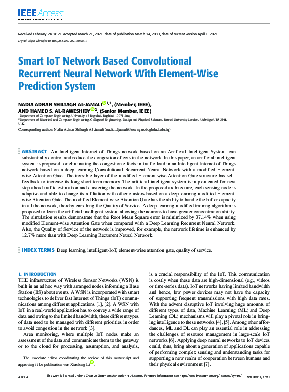 (PDF) Smart IoT Network Based Convolutional Recurrent Neural Network With Element-Wise ...