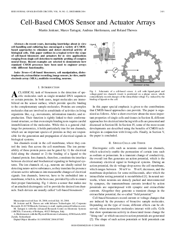 (PDF) Cell-based CMOS sensor and actuator arrays