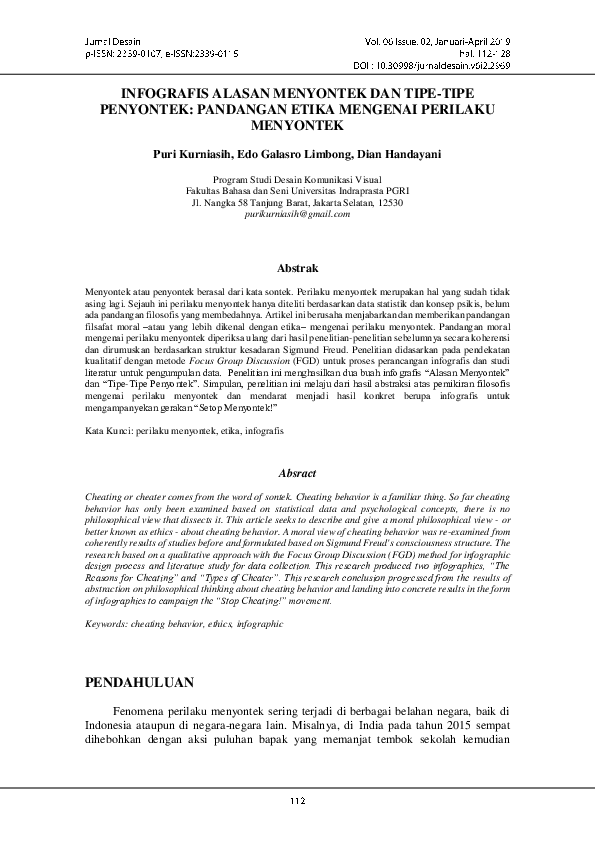 (PDF) Infografis Alasan Menyontek dan Tipe-Tipe Penyontek: Pandangan ...
