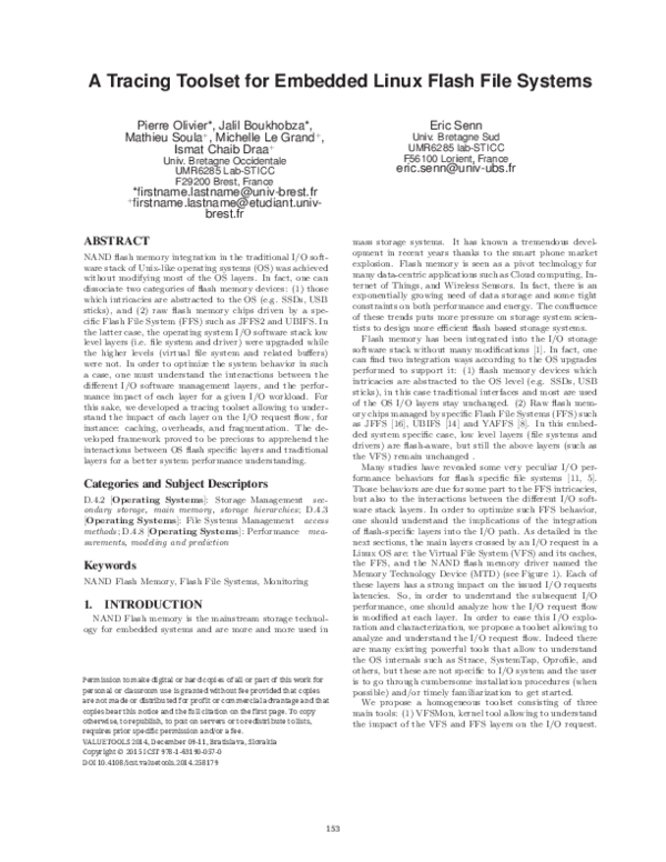 Pdf A Tracing Toolset For Embedded Linux Flash File Systems Eric