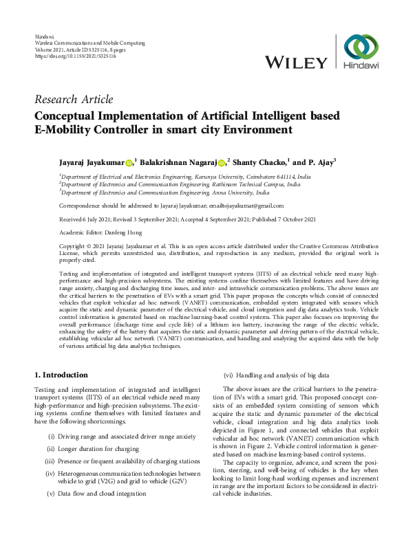 (PDF) Conceptual Implementation of Artificial Intelligent based E-Mobility Controller in smart ...
