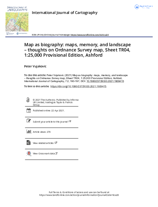 (PDF) Maps, Memory, and Experiences of Place