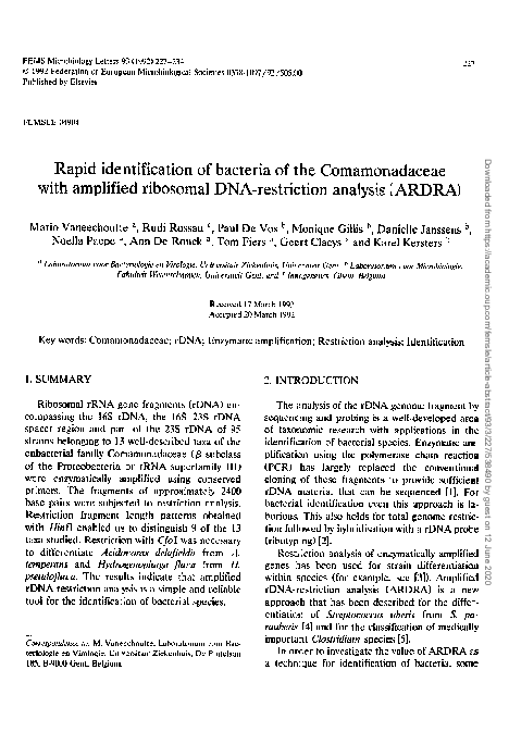 (PDF) Rapid identification of bacteria of the Comamonadaceae with ...