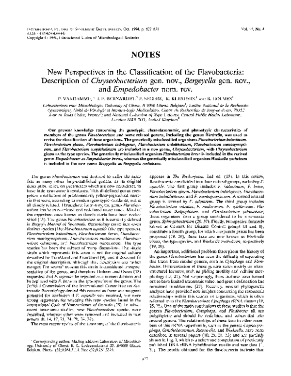(PDF) NOTES: New Perspectives in the Classification of the ...