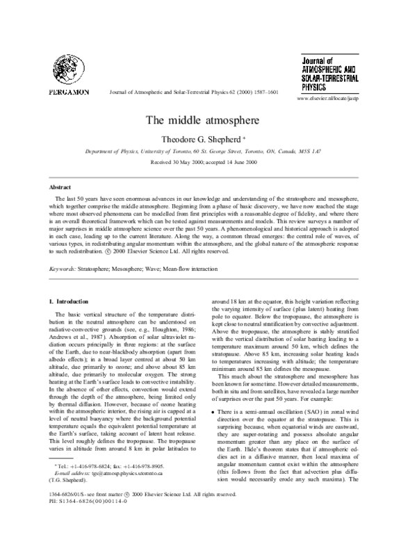 (PDF) The middle atmosphere