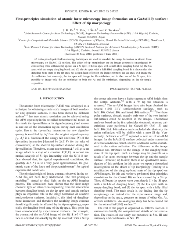 (PDF) First-principles simulation of atomic force microscopy image ...