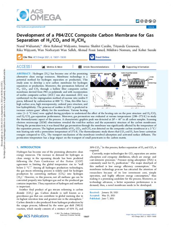 (PDF) Development of a P84/ZCC Composite Carbon Membrane for Gas ...