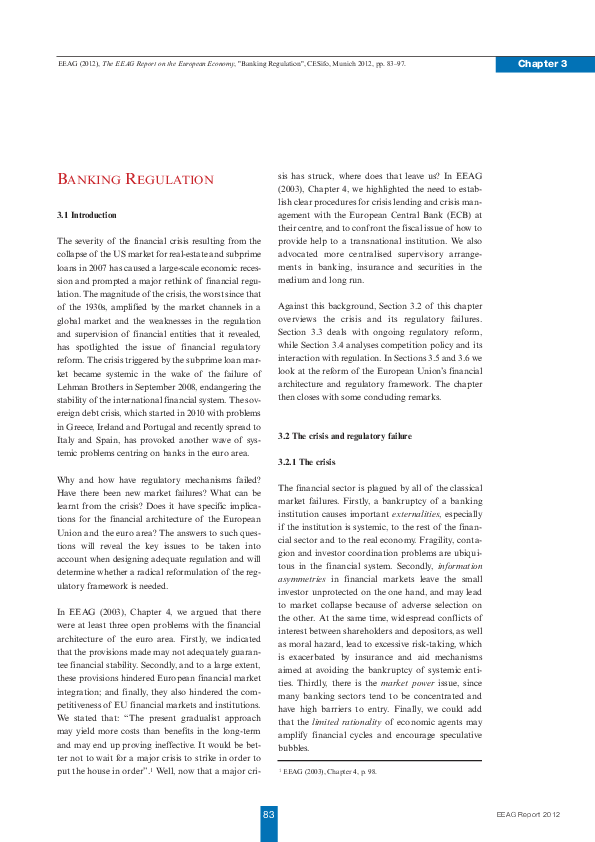 (PDF) Chapter 3: Banking Regulation