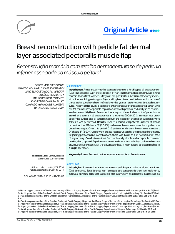 (PDF) Breast reconstruction with pedicle fat dermal layer associated ...