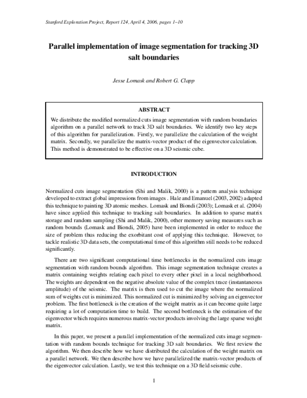 (PDF) Parallel Image Segmentation for 3D Salt Tracking