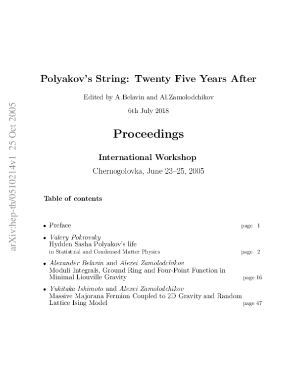 (PDF) Polyakov's String: Twenty Five Years After