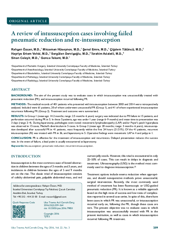 (PDF) A review of intussusception cases involving failed pneumatic ...