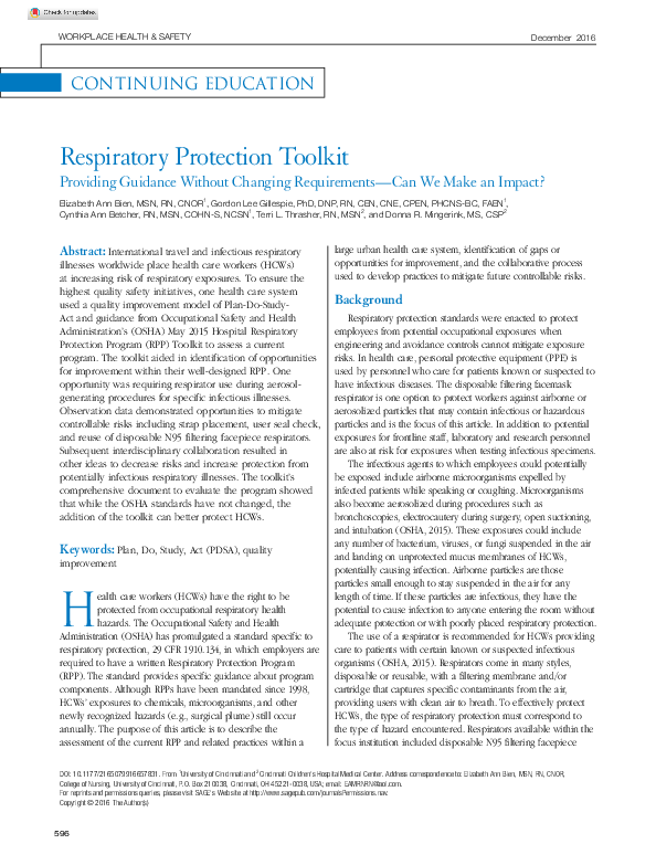 (PDF) Respiratory Protection Toolkit
