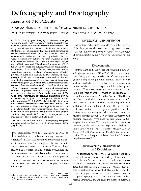 (PDF) Defecography and proctography