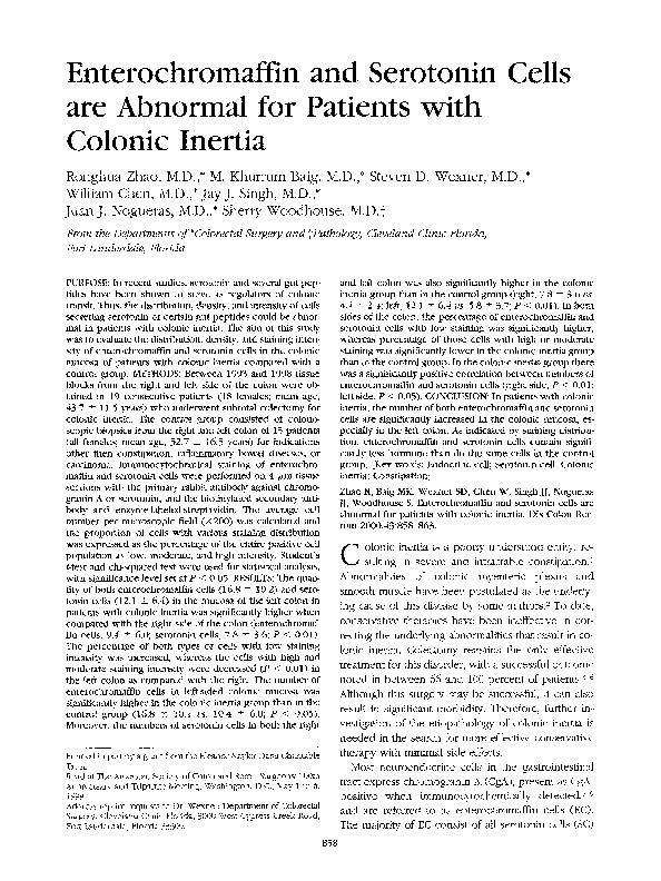 (PDF) Enterochromaffin and serotonin cells are abnormal for patients ...