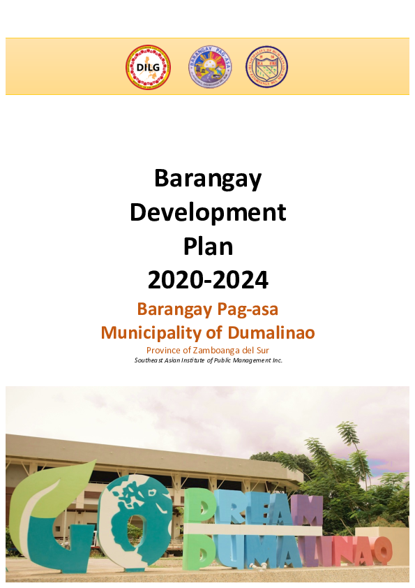 (PDF) Barangay Pag-asa Municipality of Dumalinao Barangay Development Plan