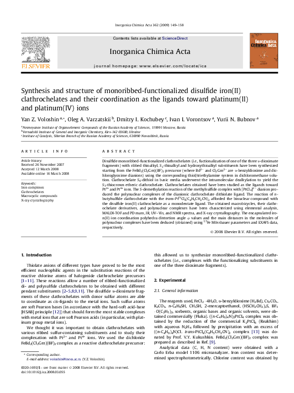 (PDF) Synthesis and structure of monoribbed-functionalized disulfide ...