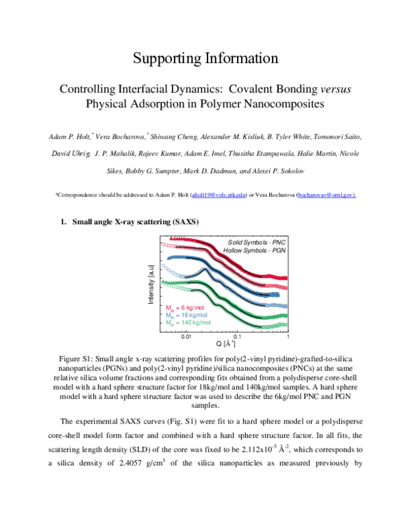 (PDF) Controlling Interfacial Dynamics: Covalent Bonding versus ...