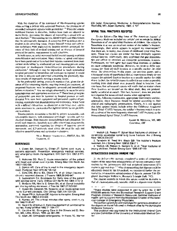 (PDF) Spiral tibal fractures revisited | Larry Mellick - Academia.edu