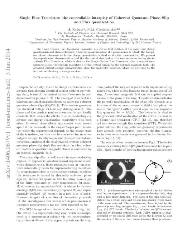 (PDF) Single flux transistor: The controllable interplay of coherent ...