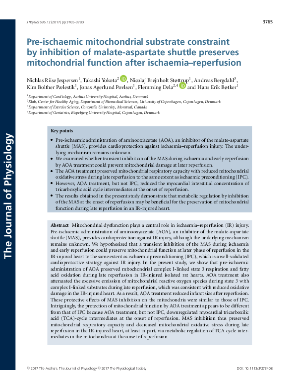 (PDF) Pre-ischaemic mitochondrial substrate constraint by inhibition of ...