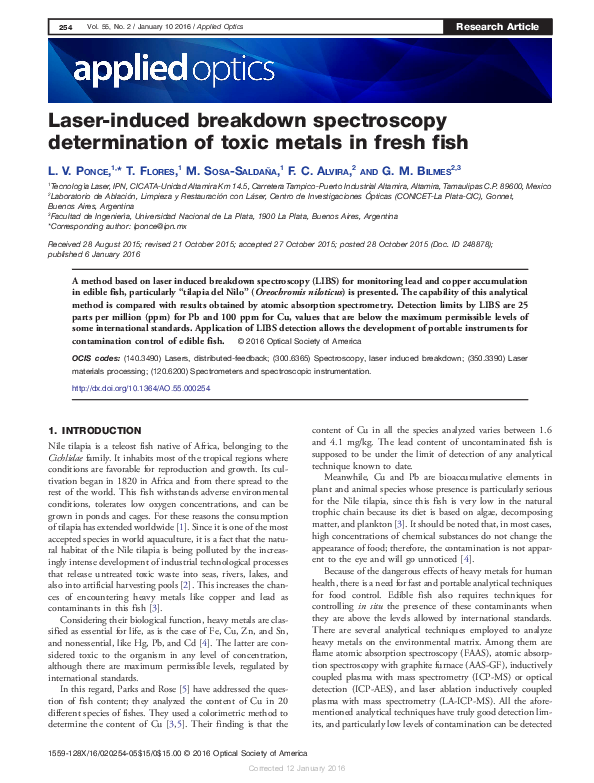 (PDF) Laser-induced breakdown spectroscopy determination of toxic ...